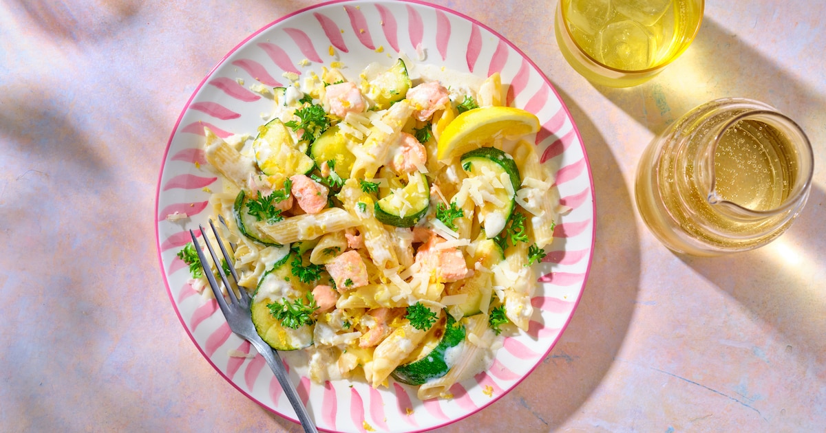 Wat Eten We Vandaag: Romige eenpanspasta met zalm en courgette | Koken ...