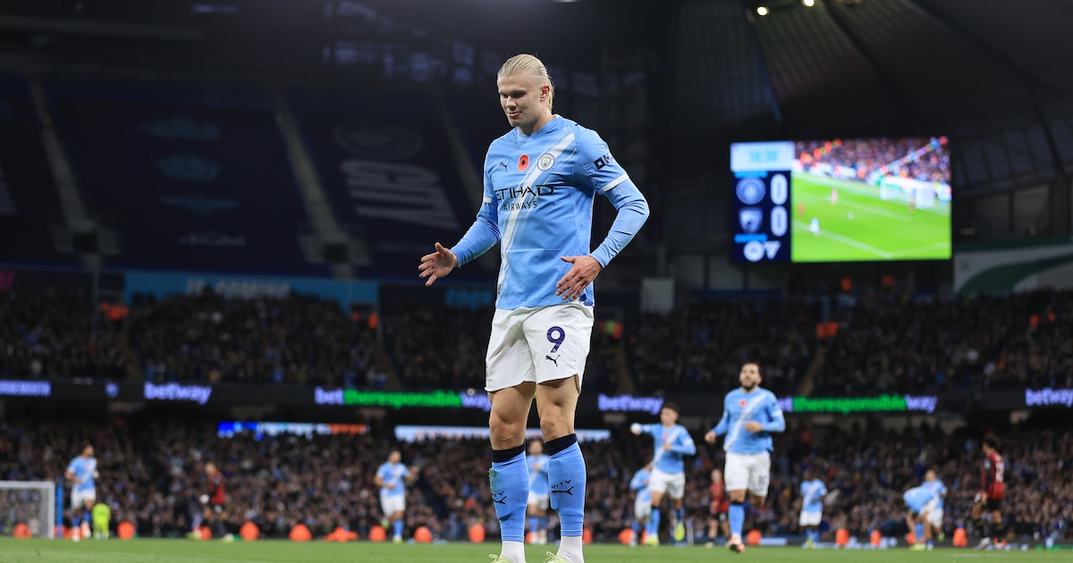 Doelpuntenmachine Erling Haaland scoort twee keer voor Manchester City ...