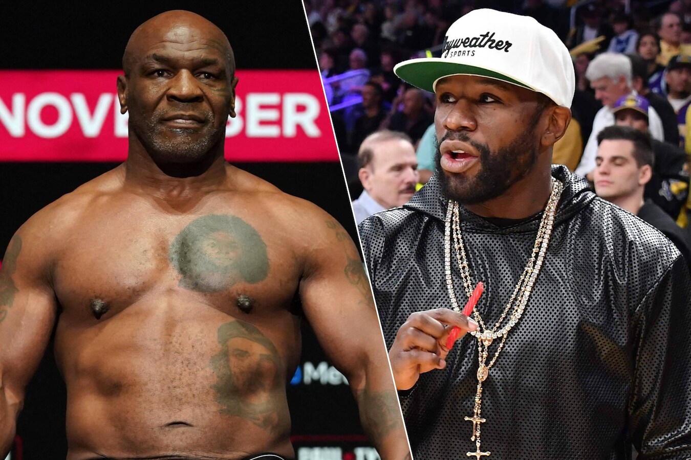 Mike Tyson (59) en Floyd Mayweather (48) boksen in 2026 tegen elkaar ...