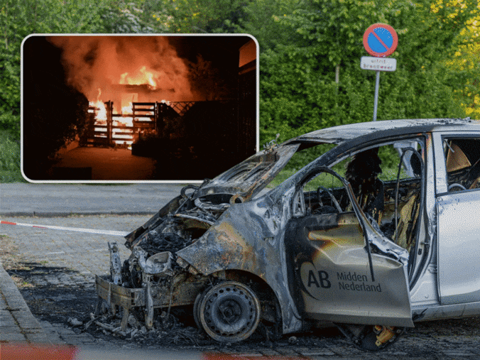Vier auto’s van hetzelfde bedrijf en schuur in brand gestoken: ‘Buren ...