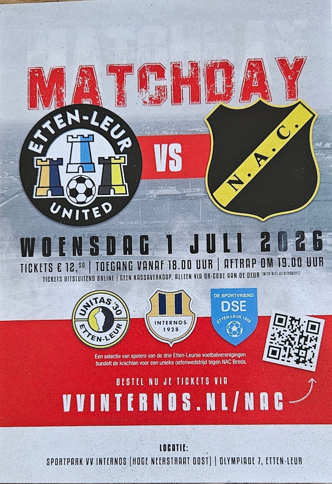 Etten-Leur united speelt tegen NAC Breda, ‘voorlopig eenmalig event ...