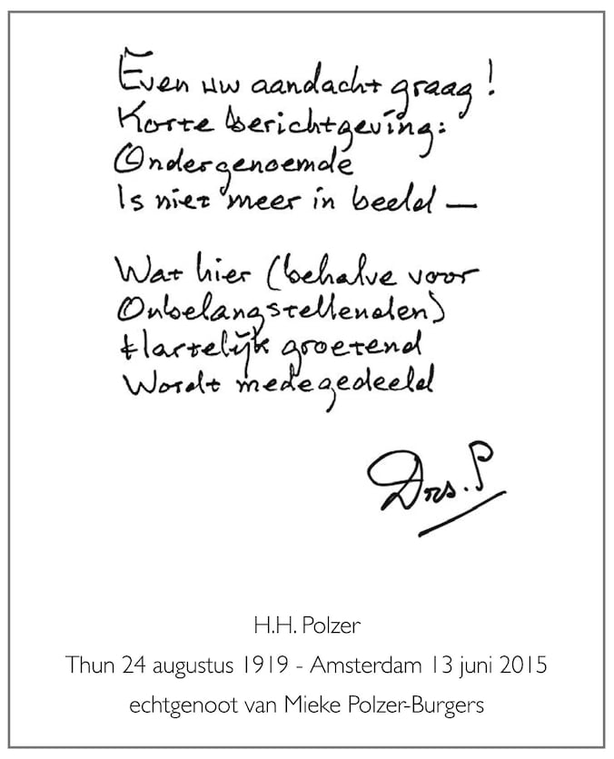 Drs. P schreef rijm voor eigen rouwadvertentie | Nieuws | AD.nl