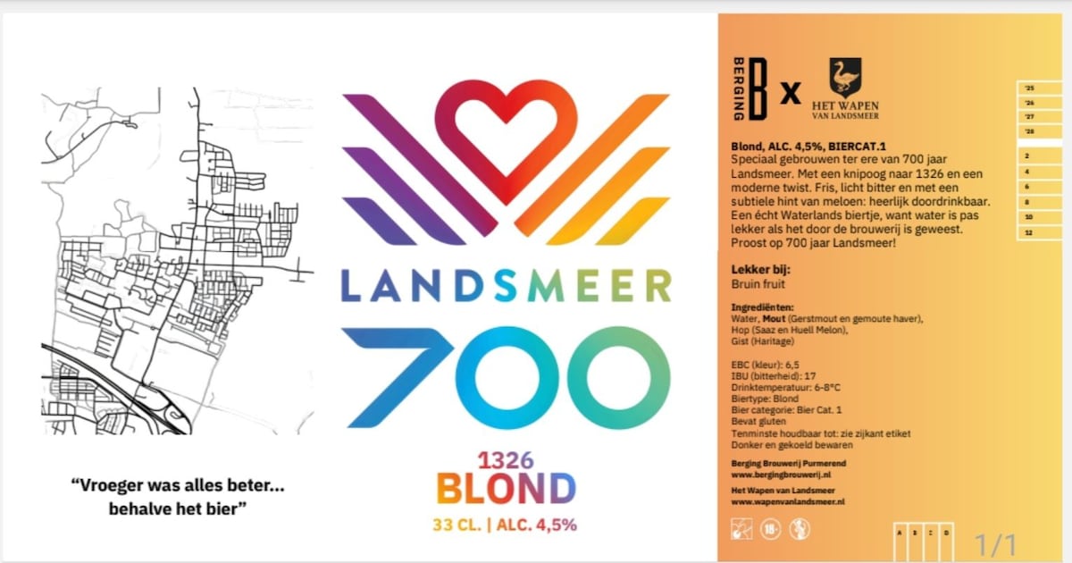 Speciaalbier voor 700 jaar Landsmeer vanaf zaterdag te koop | Regio | AD.nl