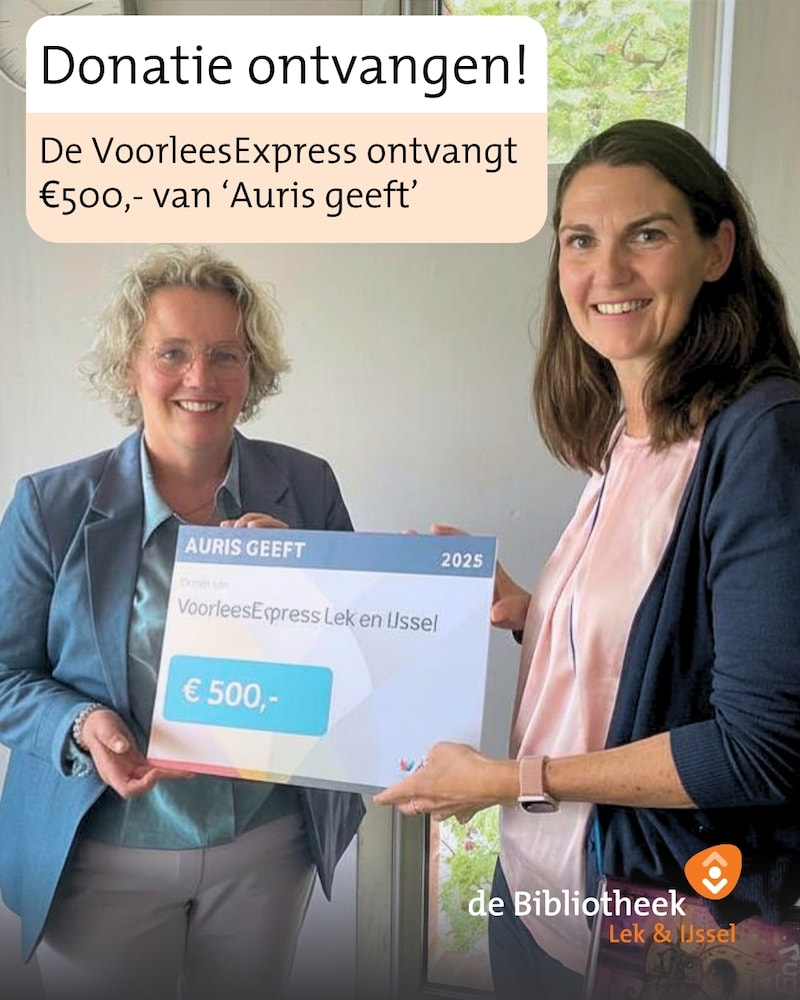 VoorleesExpress IJsselstein ontvangt donatie van 500 euro van Auris ...