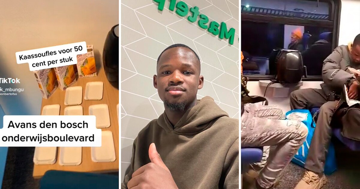 Izaak (23) bakt kaassoufflés met airfryer in de trein en gaat viraal ...