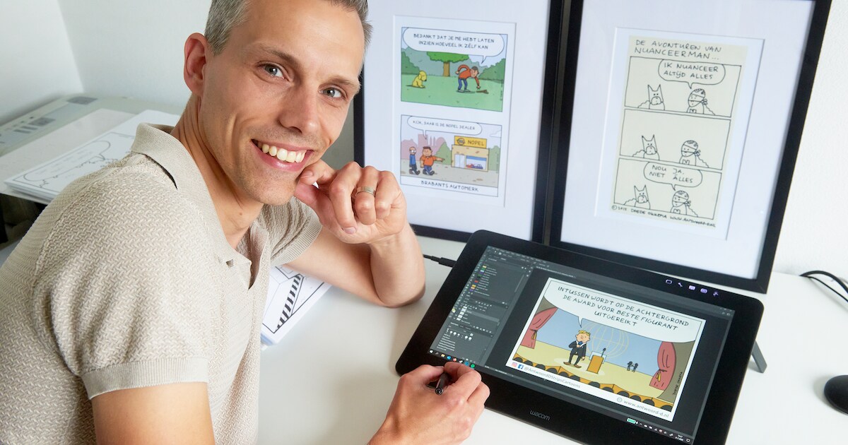 Doede uit Uden wint wéér goud met z’n cartoons, dit keer met ‘kotsende ...