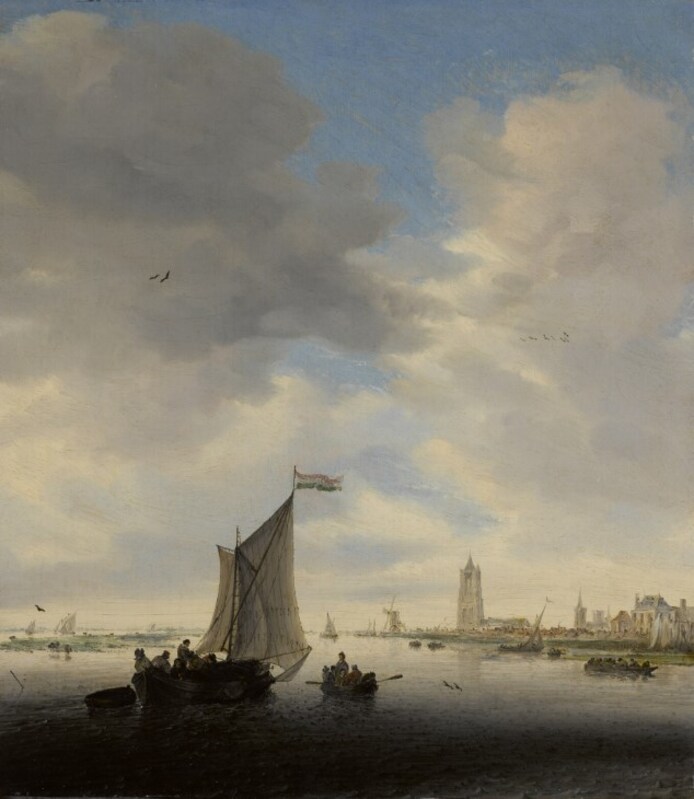 Schilderij van Van Ruysdael met gezicht op Gorinchem onder de hamer bij ...