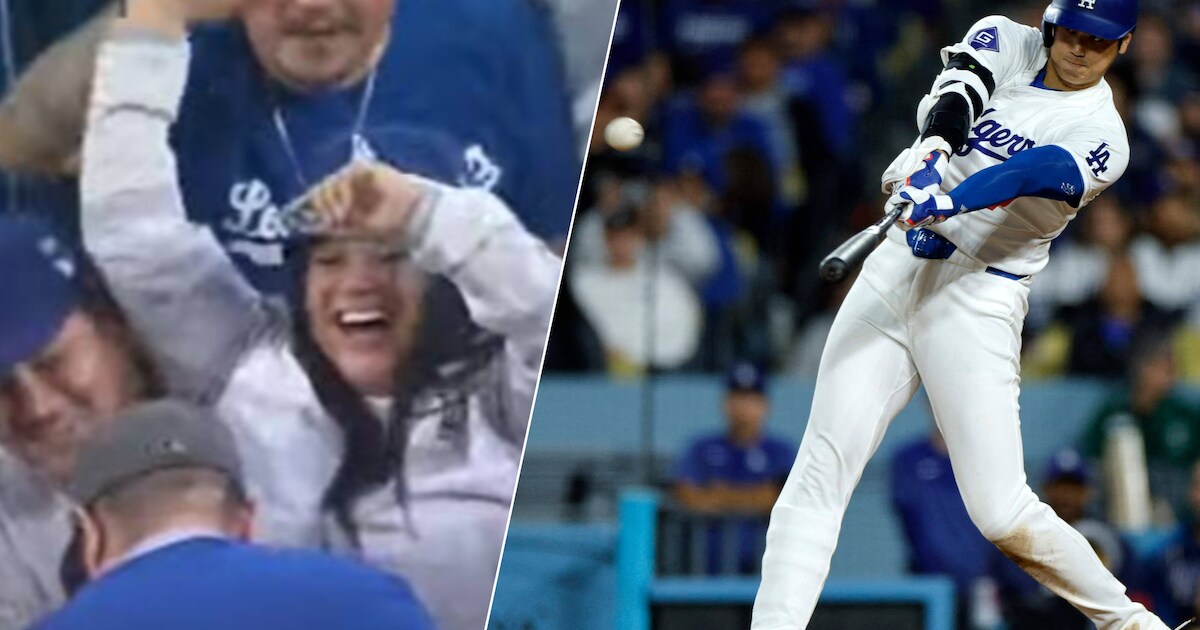 Dodgers-fan die eerste homerun Ohtani ter waarde van een ton vangt ...